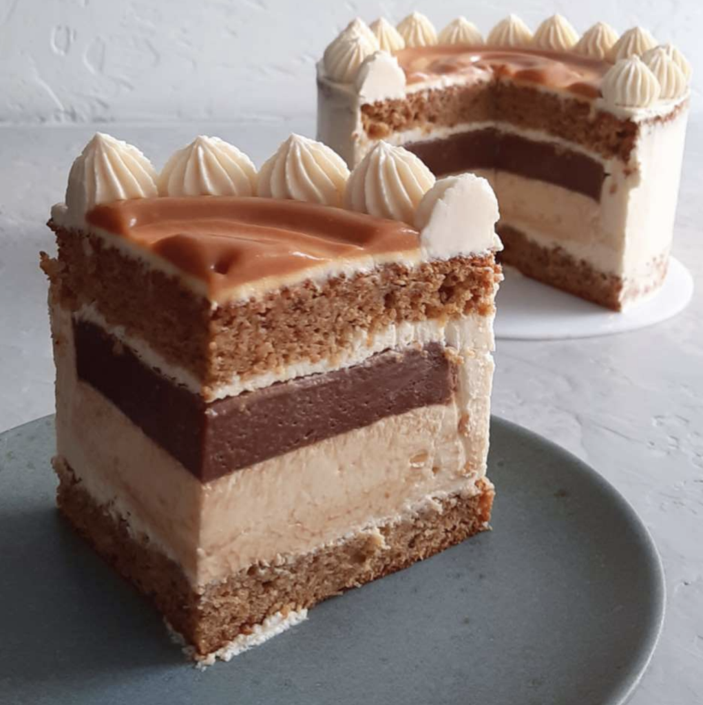 Caramel Latte Cake PDF Recipe – Elvira Cake School